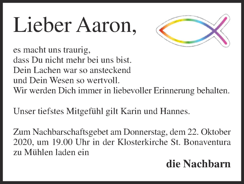 Traueranzeigen von Aaron Holthaus | om-trauer.de