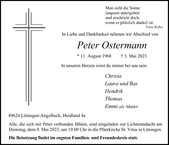 Gedenkkerzen von Peter Ostermann | om-trauer.de
